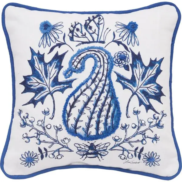 C&F HOME Harvest Gourd Small/petite Accent Pillow - Blue