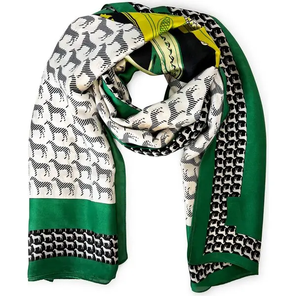 YOUZEY The Majesticlightweight Scarf - Green/white/black