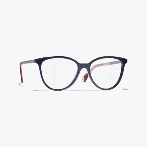 Chanel Butterfly Eyeglasses - Navy Blue & Burgundy