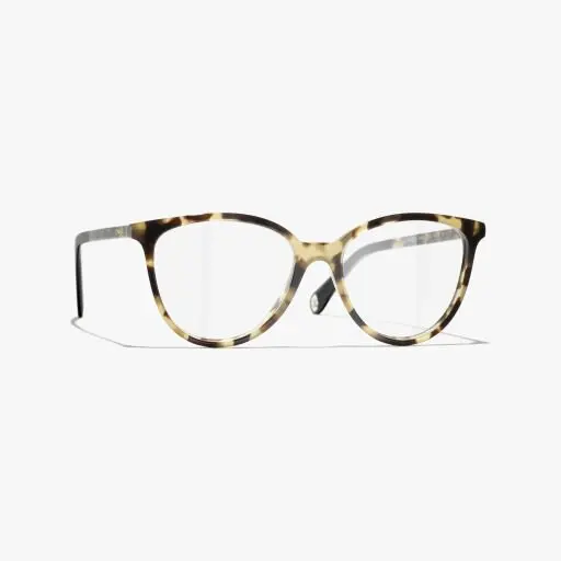 Chanel Butterfly Eyeglasses - Yellow Tortoise & Brown