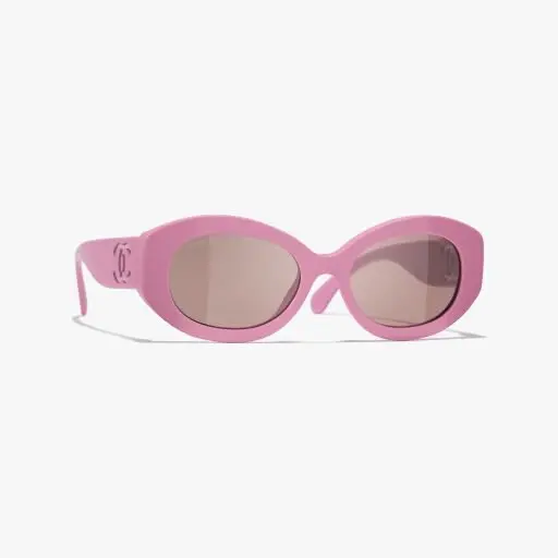 Chanel Oval Sunglasses - Pink