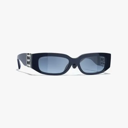 Chanel Oval Sunglasses - Dark Blue