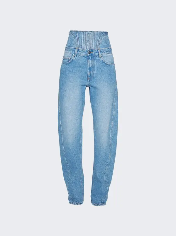 MUGLER High-waisted Corset Jeans - Blue