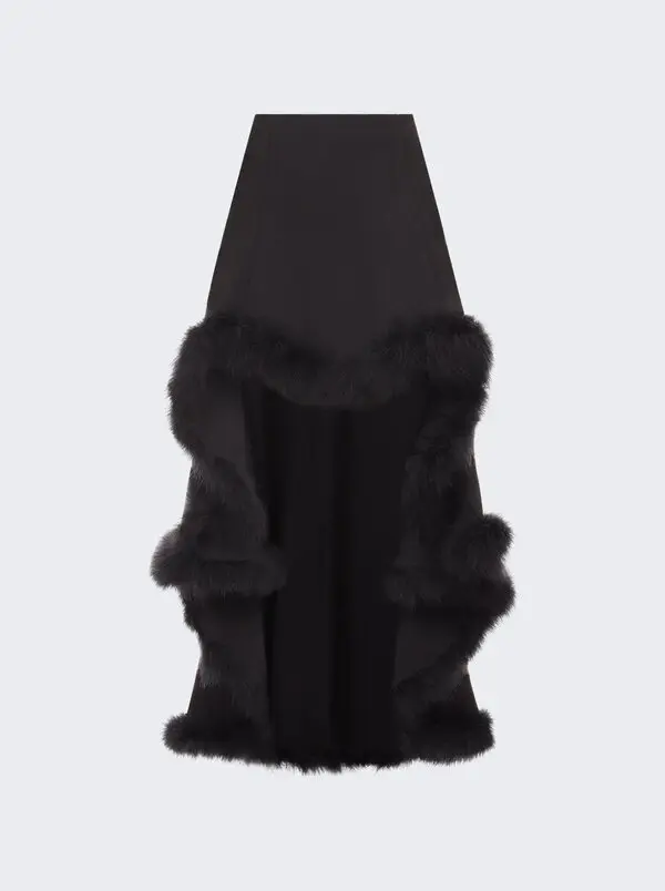 MUGLER Waterfall Skirt - Black
