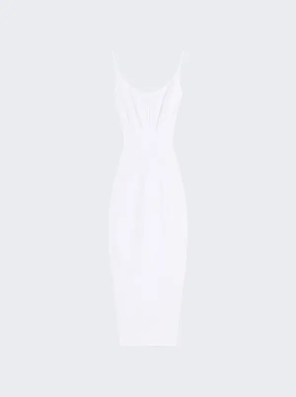 MUGLER Knitted Midi Dress - White