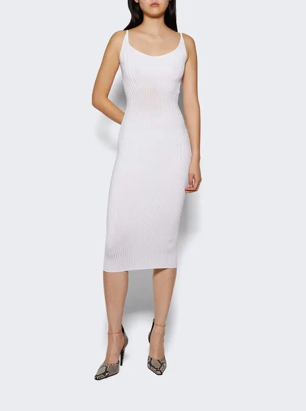 MUGLER Knitted Midi Dress - White
