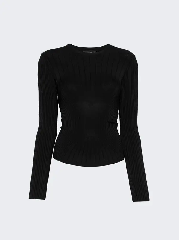MUGLER Sculpting Knit Top - Black