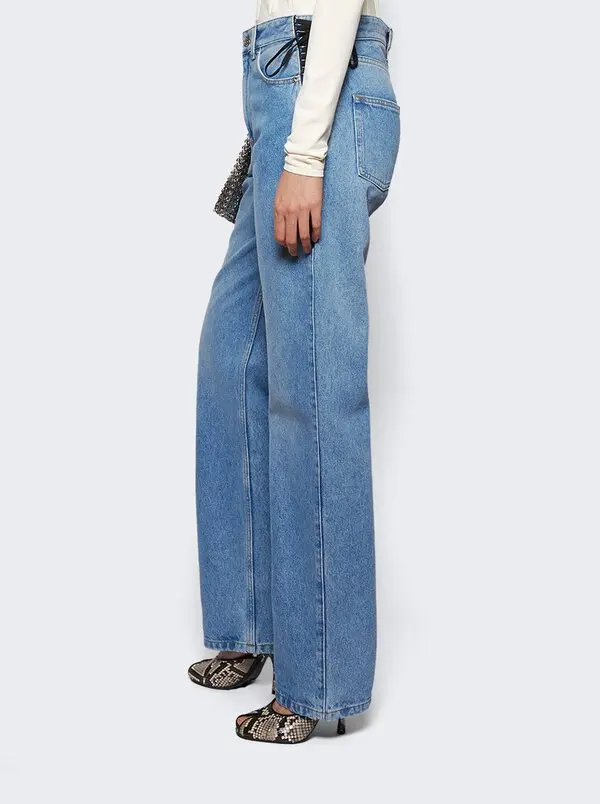 MUGLER Straight Leg Jeans With Lace Detail
