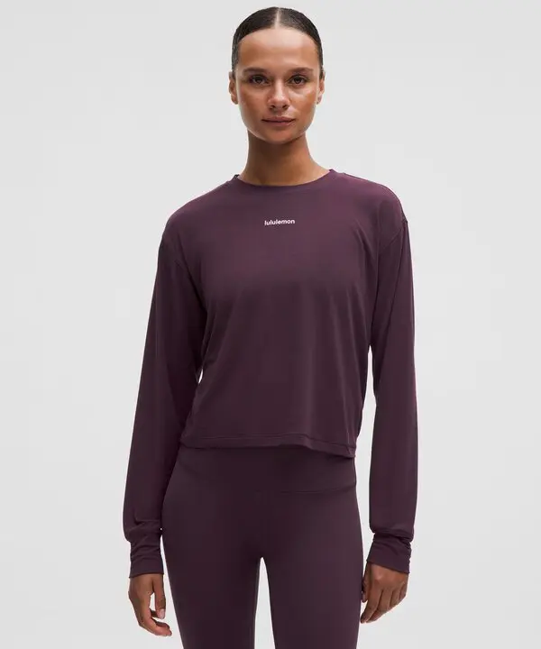Lululemon Jersey Training Long-sleeve Shirt - Black Plum