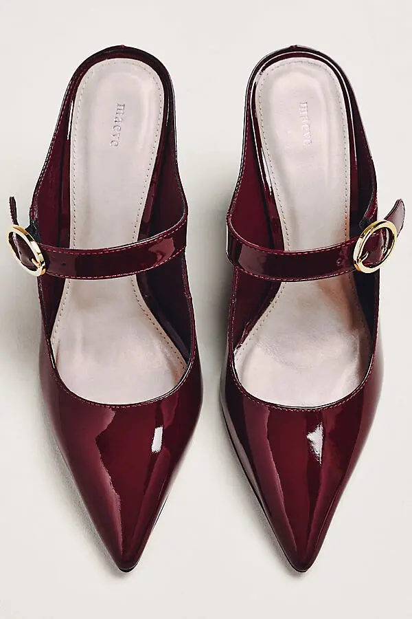 Maeve Mary Jane Wedge Heels - Wine