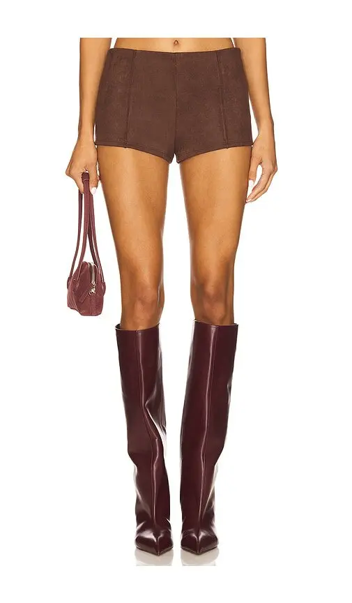 Superdown Jessica Faux Suede Short - Brown