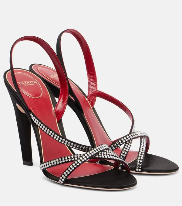 Valentino Garavani Dans Le Foyer 105 Satin Sandals - Black