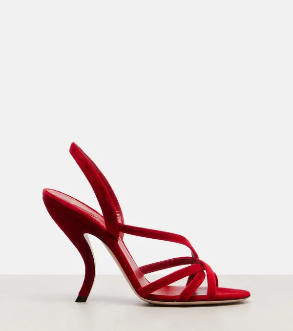 Valentino Garavani Fetishique 105 Velvet Sandals - Red