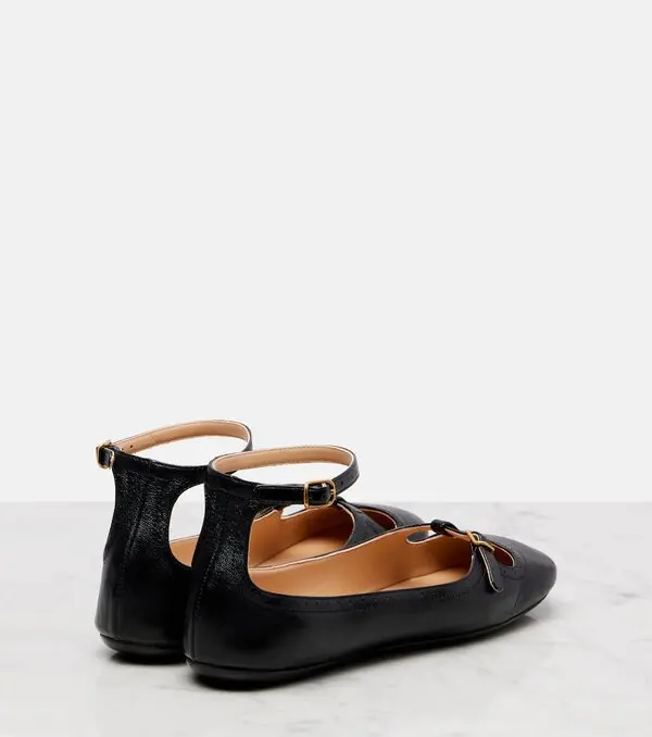 Chloé Leonore Leather Ballet Flats - Black