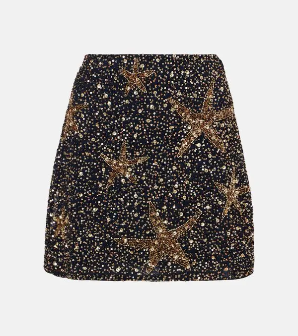 Rixo Minna Sequined Miniskirt
