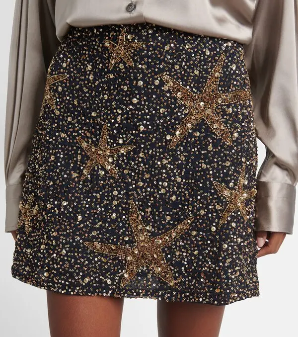 Rixo Minna Sequined Miniskirt