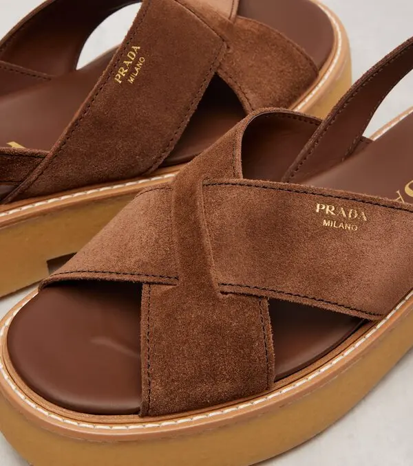 Prada Suede Platform Sandals