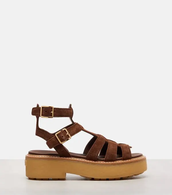 Prada Suede Platform Fisherman Sandals