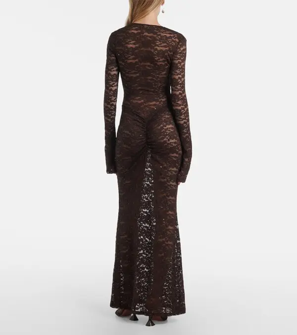 BANANHOT Tyler Floral Lace Maxi Dress - Brown