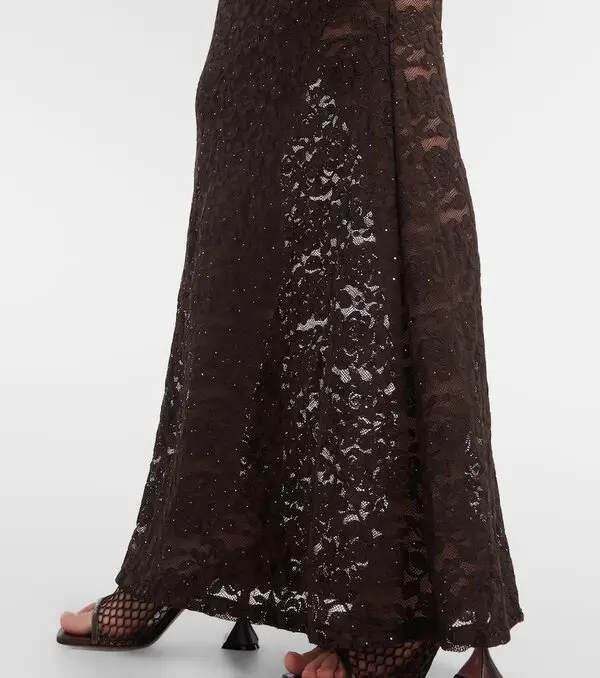 BANANHOT Tyler Floral Lace Maxi Dress - Brown