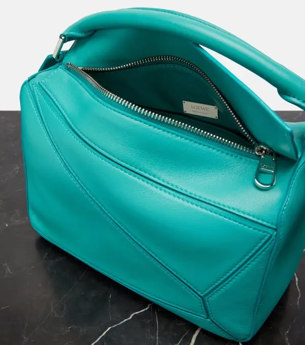 Loewe Featherlight Puzzle Small Leather Top-handle Bag - Blue