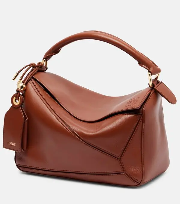 Loewe Featherlight Puzzle Small Leather Top-handle Bag - Brown
