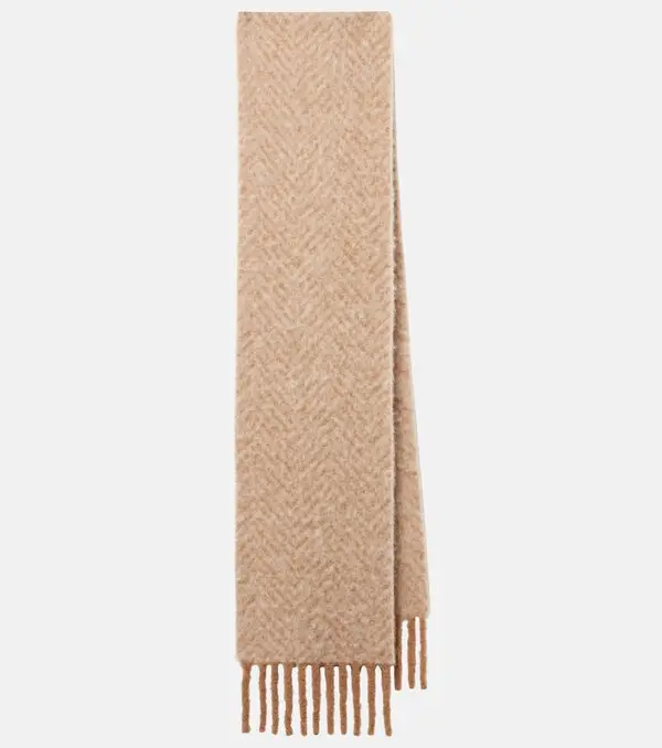 Loro Piana Chevron Alpaca-blend Scarf - Beige