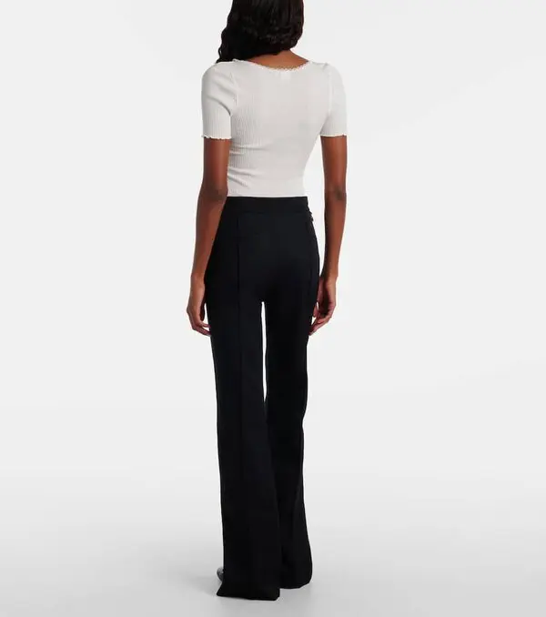 Chloé Virgin Wool Gabardine Flared Trousers