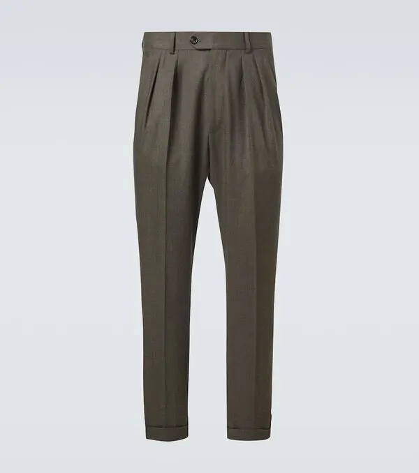 Loro Piana Stafford Virgin Wool Straight Pants - Grey