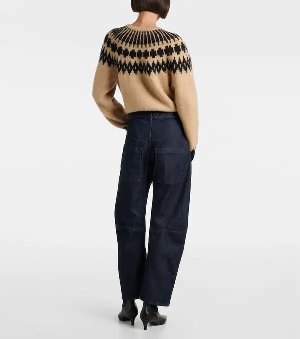 NILI LOTAN Shon High-rise Barrel-leg Jeans - Blue