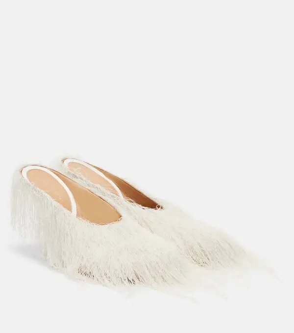 Dries Van Noten Fringed Round-toe Pumps - White