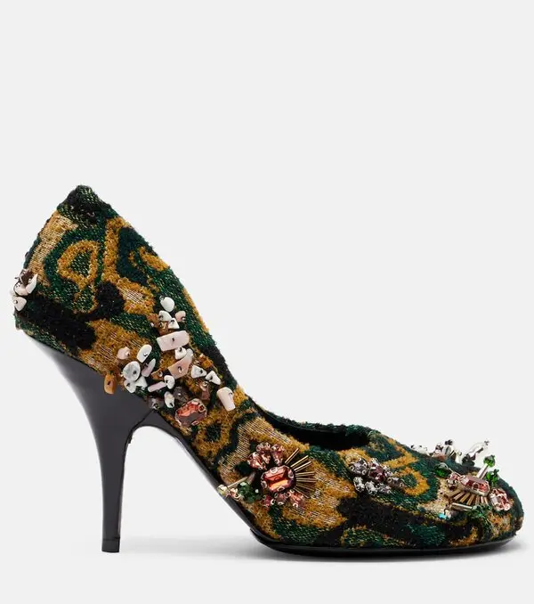 Dries Van Noten Embellished Jacquard Pumps