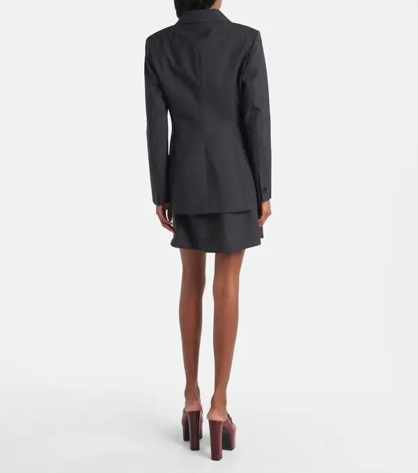 Gucci Double-breasted Wool Blazer - Grey