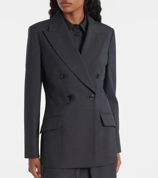 Gucci Double-breasted Wool Blazer - Grey
