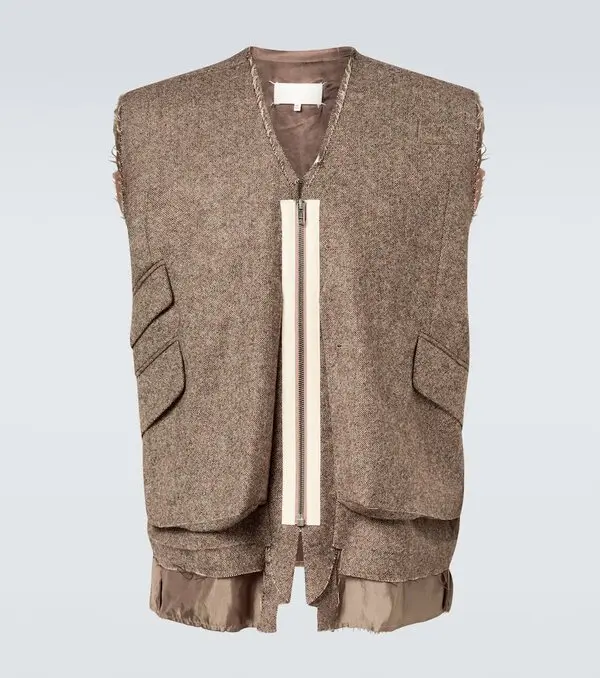MAISON MARGIELA Wool Gilet - Brown