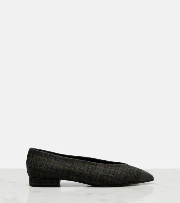 Loro Piana Rebecca Leather-trimmed Tweed Ballerina Flats - Multicoloured