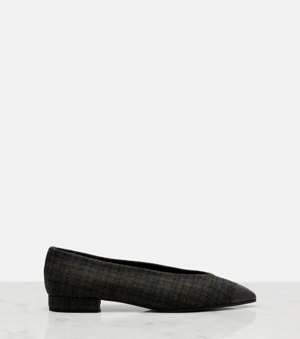 Loro Piana Rebecca Leather-trimmed Tweed Ballerina Flats - Multicoloured
