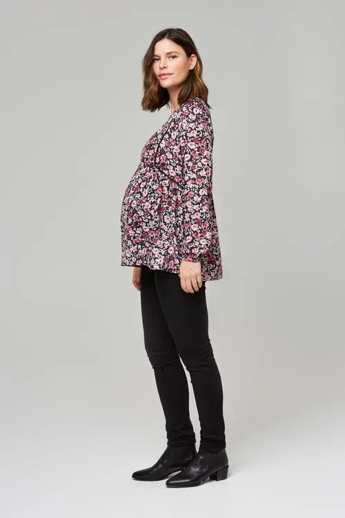 NOM MATERNITY Stella Maternity Blouse - Winter Floral