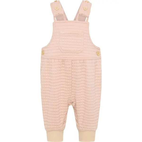 TINY TRIBE Waffle Knit Overalls - Light Pink