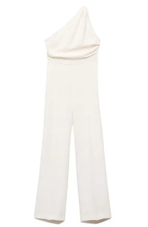 Mango One-shoulder Jumpsuit - Off White