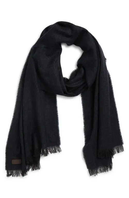 Canali Textured Cashmere Scarf - Navy