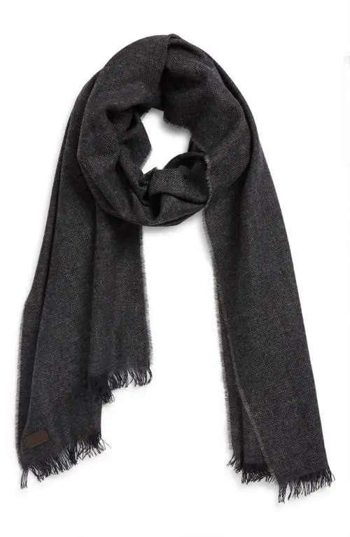 Canali Textured Cashmere Scarf - Charcoal