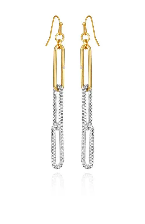Vince Camuto Interlocking Link Drop Earrings - Two Tone