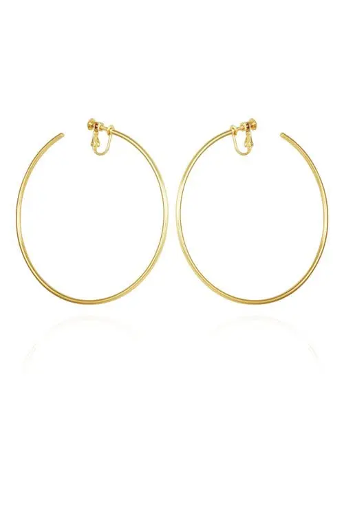 Vince Camuto Clip-on Hoop Earrings - 14k Gold Plated