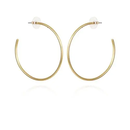 Vince Camuto Large Hoop Earrings - 14k Gold Plated