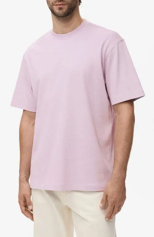 Mango Relaxed Fit Solid Cotton T-shirt - Pink