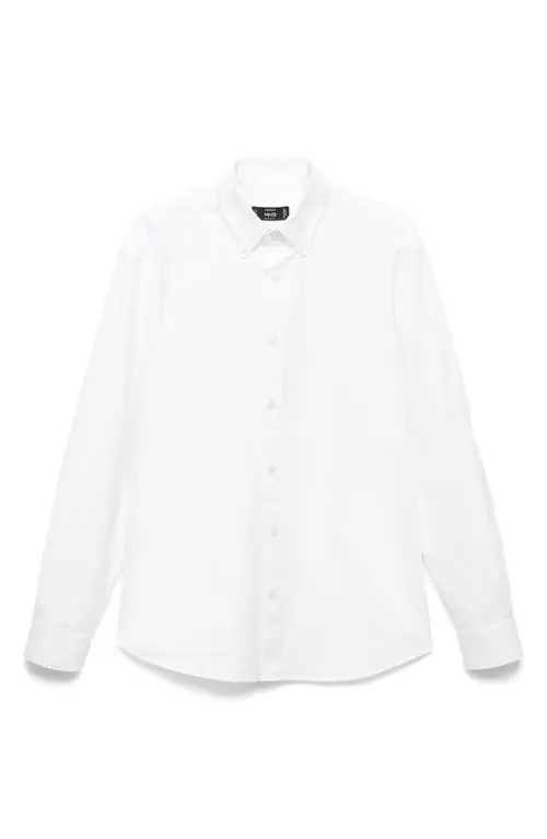Mango Regular Fit Oxford Button-down Shirt - White