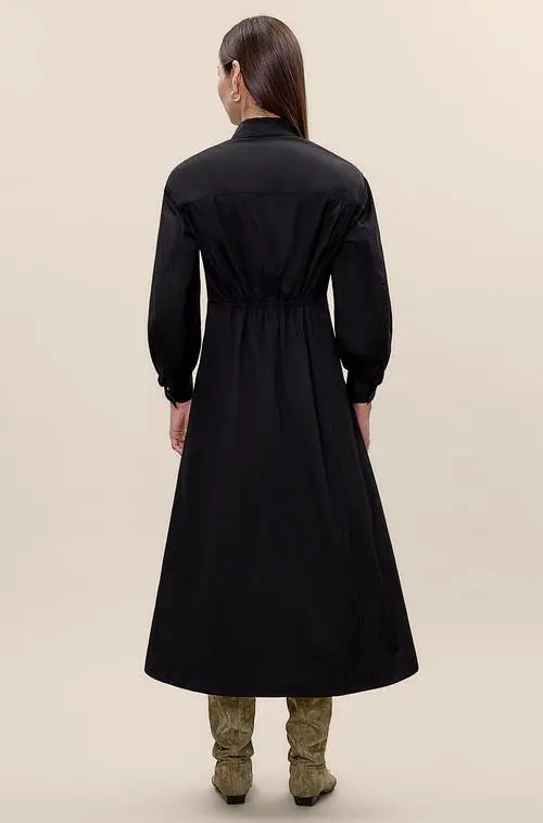 Rebecca Taylor Elspeth Twill Midi Dress - Black