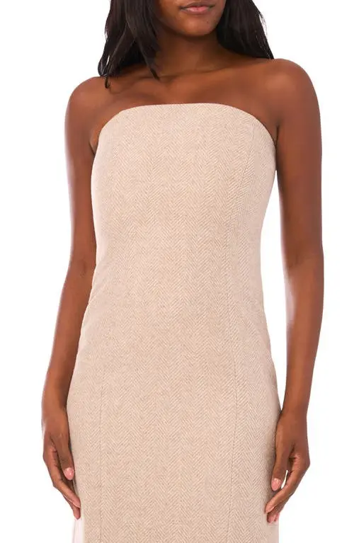 1.State Strapless Herringbone Column Dress
