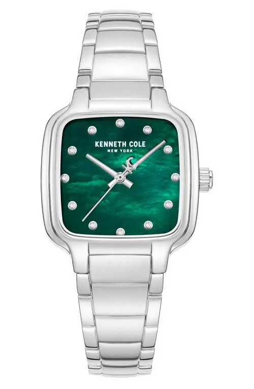 KENNETH COLE Classic Mother-of-pearl & Diamond Bracelet Watch - Silver